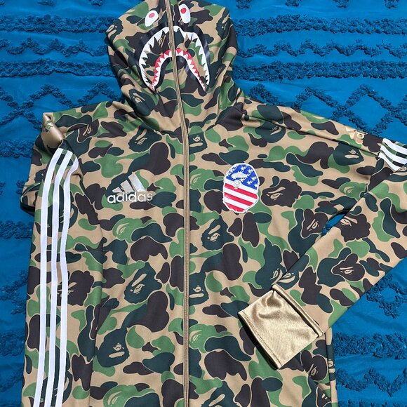 Bape, Adidas | Jackets & Coats | Bape Adidas X Pharrel Nerd Collab Camo ...